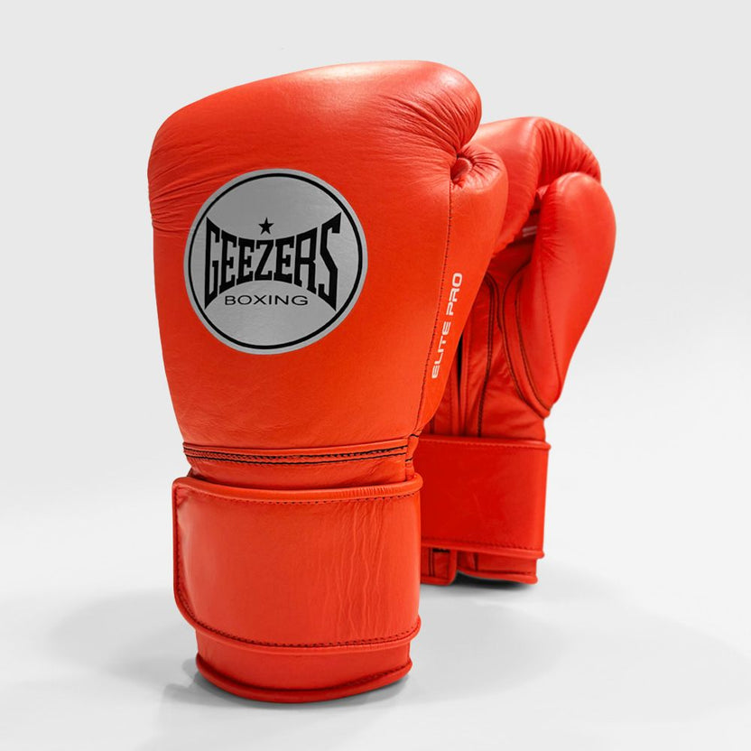 Geezers Elite Pro Training/Sparring Gloves 2.0 - Velcro - Lumi Orange ...