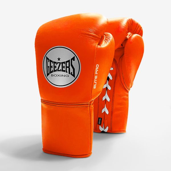 Geezers Elite Pro Training/Sparring Gloves 2.0 Lace - Lumi Orange ...